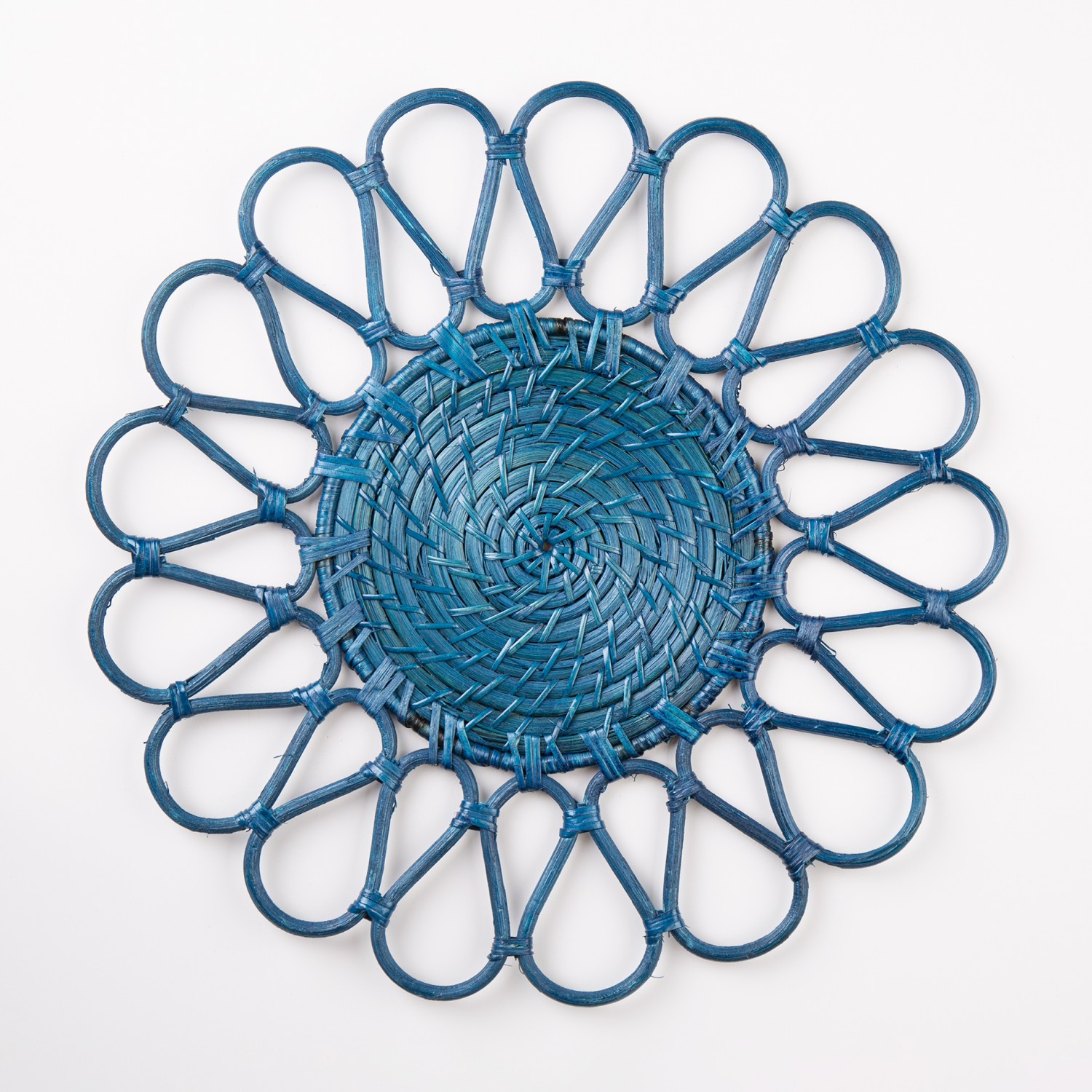 Sottopiatto Vimini Fiore Blu 40 - LUXURY NOLEGGIO